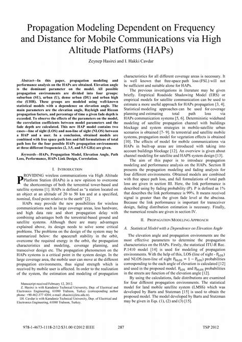Pdf Propagation Modeling Dependent On Frequency And Distance For Mobile Communications Via