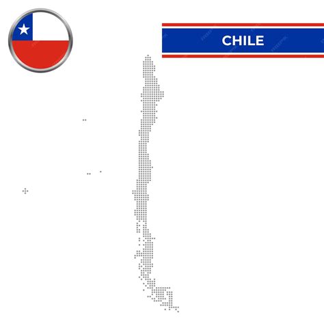 Premium Vector Dotted Map Of Chile With Circular Flag