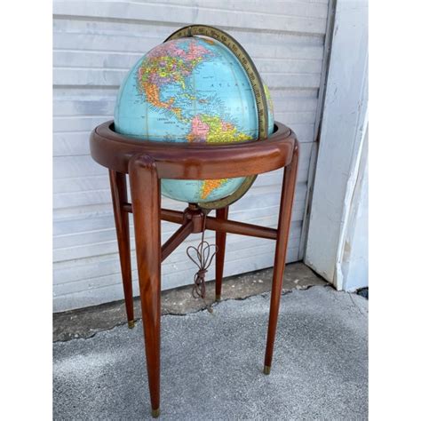 1960s Mahogany Mid Century Modern Replogle Light Up Floor Globe Chairish