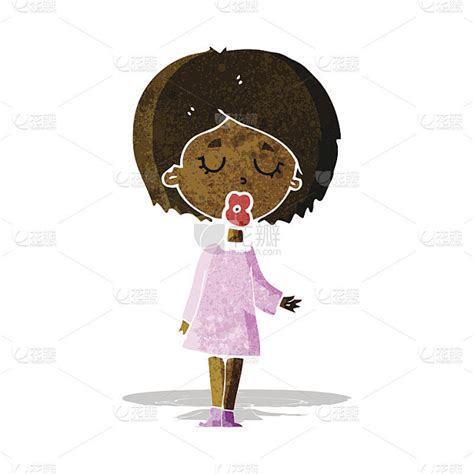 卡通女子解释她的观点