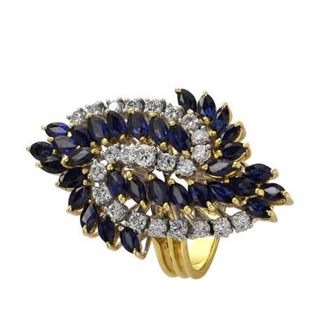 Sapphire And Diamond Cocktail Ring At 1stdibs