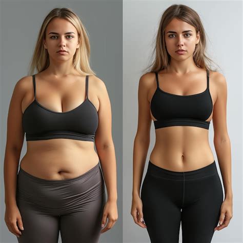 Premium Photo A Woman Is Shown Before And After Losing Weight