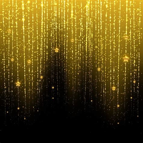 Lluvia Dorada De Estrellas Vector Premium