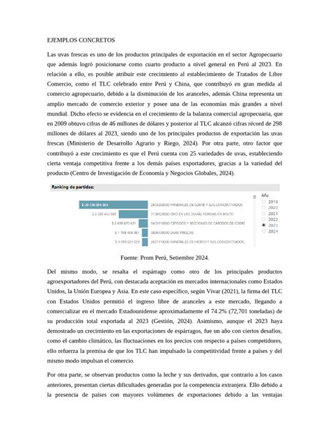 Ejemplos Concretos Pdf Exportaciones Perú