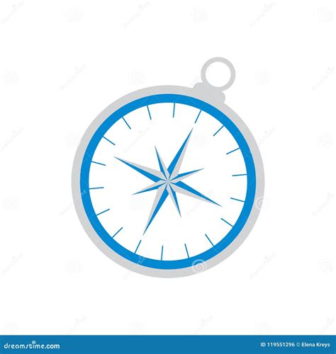 Stylized Icon Of A Colored Compass Stock Vector Illustration Of Cartography West 119551296