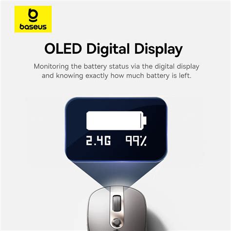 Baseus Editor Series Ai Assisted Wireless Mouse With Long Battery Life And Digital Display