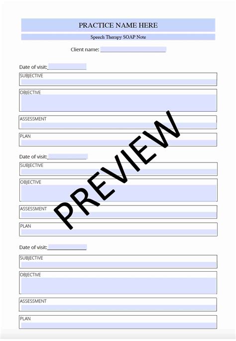 Soap Note Multi For Speech Therapy Editable Fillable Printable Pdf