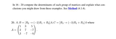 In 16 20 ﻿compute The Determinants Of Each Group Of
