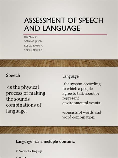 Speech And Language Assessment Report Pdf Speech Aphasia