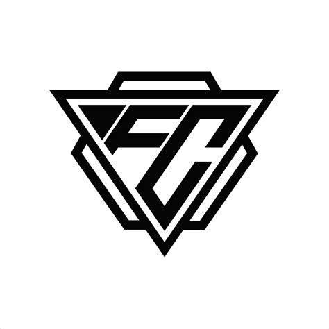 Fc Logo Monogram With Triangle And Hexagon Template 16566053 Vector Art