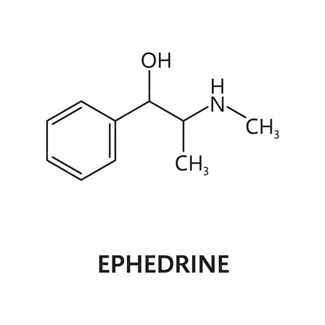 Estructura De Fórmula Química De La Molécula De Droga Efedrina Vector