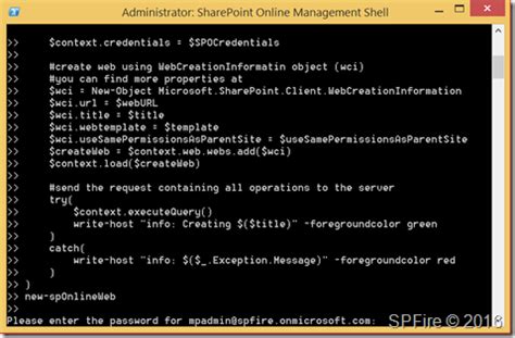 Create New Web In SharePoint Online With PowerSHell