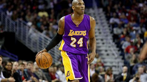 Kobe Bean Bryant Is Wearing Dark Purple Sports Dress Tapping A Ball 4k