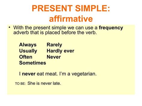Present Simple En Inglés Estructura Gramatical Ppt