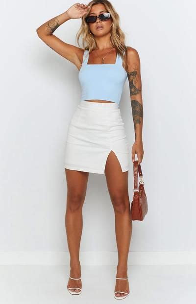 Nellie Crop Blue Mini Skirts Mini Skirts Outfits Summer Dress To Impress