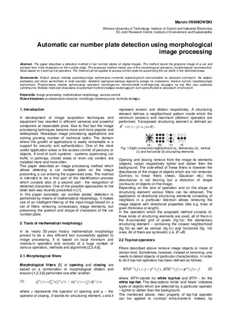 pdf automatic car number plates detection using morphological image