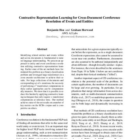 Contrastive Representation Learning For Cross Document Coreference Resolution Of Events And