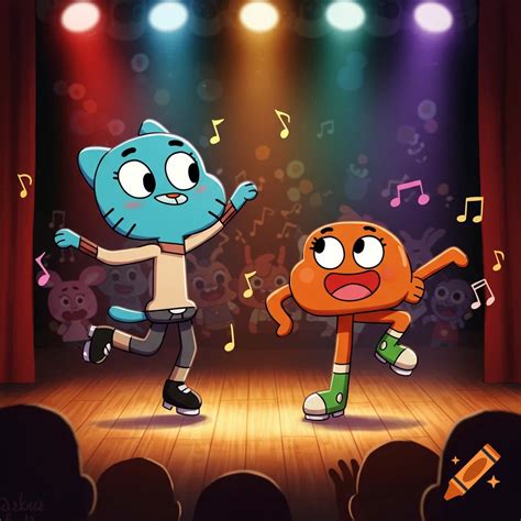Gumball Watterson Tap Dancing On A Spotlighted Stage With An Orchestra