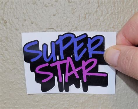 078 Super Star Sticker Etsy