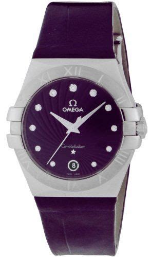 Omega Constellation Purple Diamond Dial Stainless Steel Purple