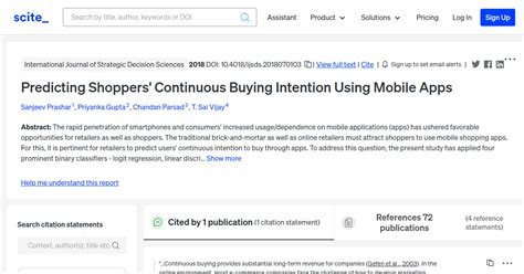 Predicting Shoppers Continuous Buying Intention Using Mobile Apps