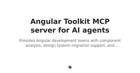 Angular Toolkit Mcp Server For Ai Agents