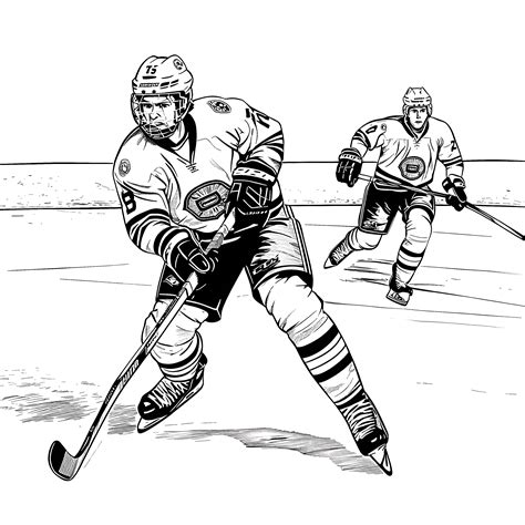 Free Ice Hockey Players Coloring Page Download Now 🏆 Davinci In You