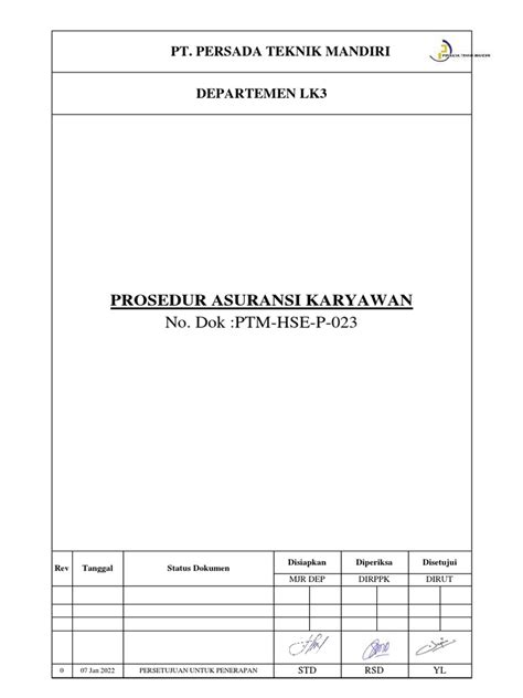 Te Hse P 023 Asuransi Pekerja Pdf