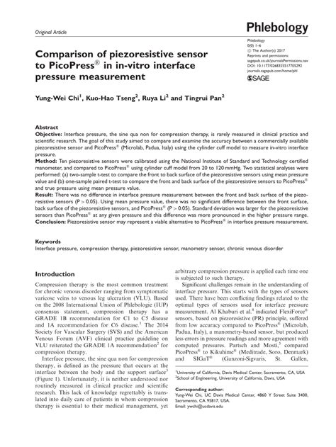 Pdf Comparison Of Piezoresistive Sensor To Picopress® In In Vitro