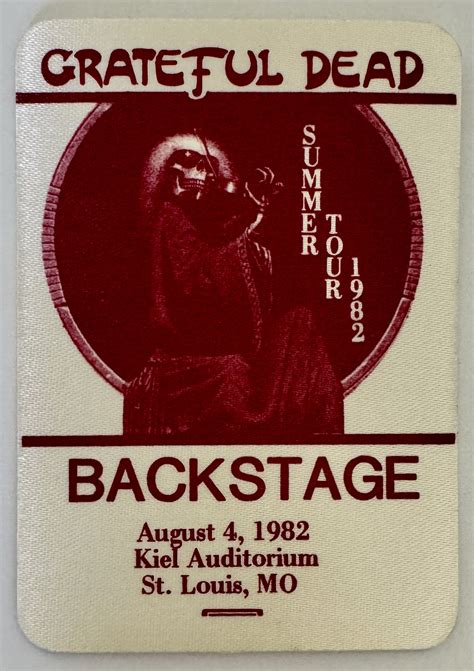 Grateful Dead Backstage Pass St Louis 1982 Jerry Garcia Visible