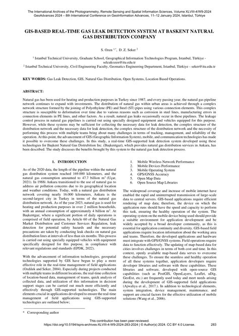 Pdf Gis Based Real Time Gas Leak Detection System At Baskent Natural