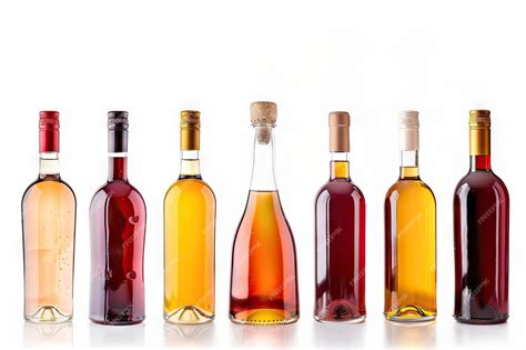 Premium Photo Wine And Brandy Bottles On White Background