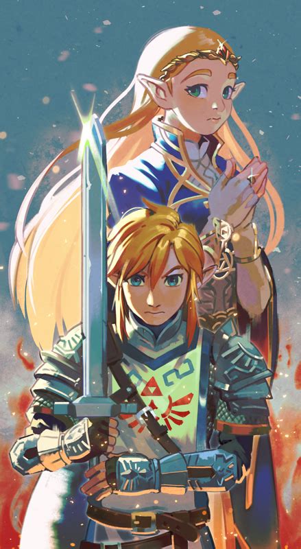 Link And Princess Zelda The Legend Of Zelda And 2 More Drawn By
