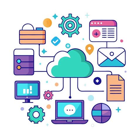 Cloud Computing Network With Multiple Connected Devices Premium Ai Generated Vector