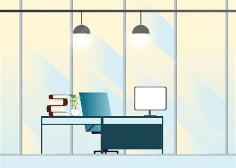 Empty Modern Office Interior Vector Illustration Background Office