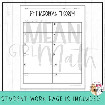 Pythagorean Theorem Digital Activity By Mean Girl Math TPT