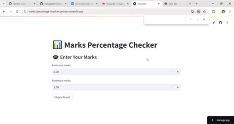 🚀 Marks Percentage Checker Built With Python And Streamlit 📊 Im