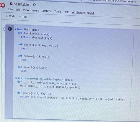 Solved Class HashTable Def Hashkey Self Key Return Chegg