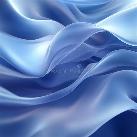 Blue Abstract Waves In Smooth Flowing Pattern Stock Illustration