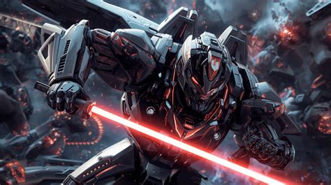 3d Anime Robot Fight Wallpaper Epic Mecha Battle Scene Digital