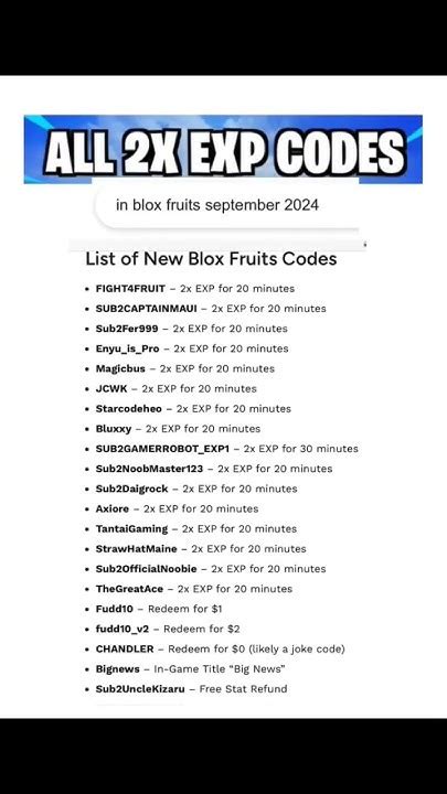 All 2x Exp Code In Blox Fruit Youtube