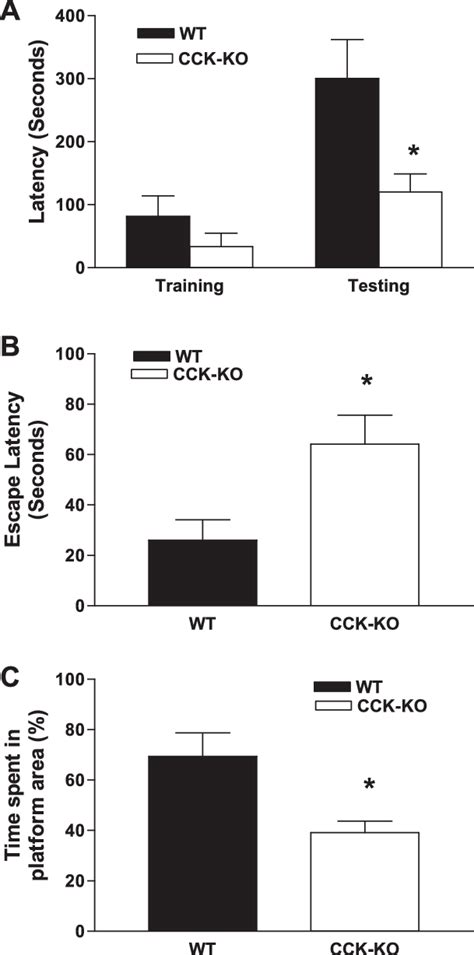 Passive Avoidance Task And Escape Latency Of Wt And Cck Ko Mice In A Download Scientific