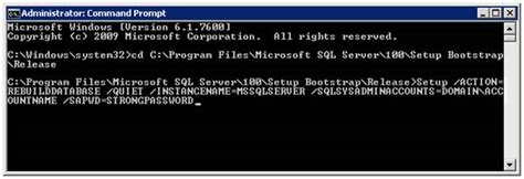 disaster recovery rebuild system databases on sql server 2008 cluster