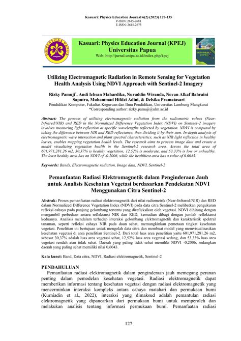 Pdf Utilizing Electromagnetic Radiation In Remote Sensing For Vegetation Health Analysis Using