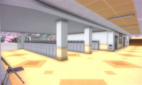 Ddlc Corridor In 2025 Anime Background Green Screen Backgrounds