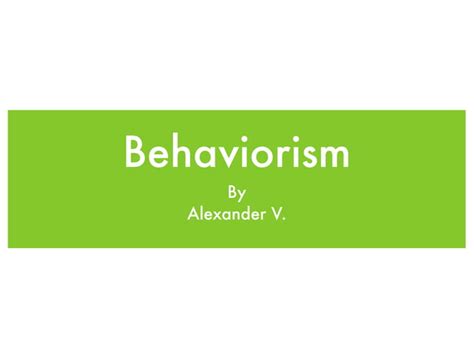 Behaviorist Theory Ppt