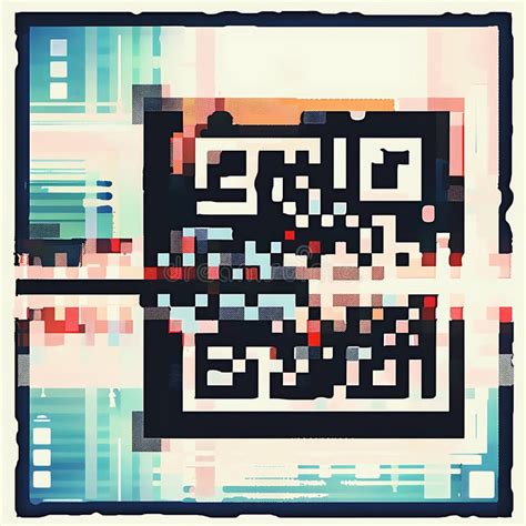 Distorted Qr Code Glitch Art Pixelated Digital Abstract Design Stock Distorted Qr Code Glitch Art Pixelated Digital Abstract Design Stock