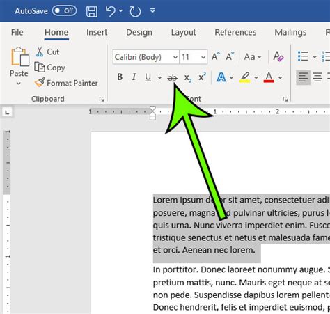 How To Draw A Line Through Text In Word For Office 365