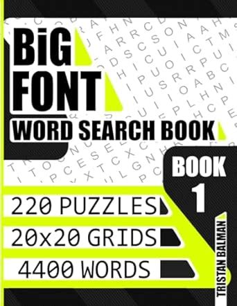 Big Font Word Search Book A Big Print Word Search Game For Adults