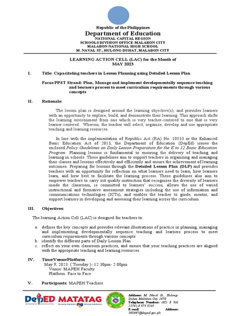 Lac Lesson Plan Download Free Pdf Lesson Plan Education Theory
